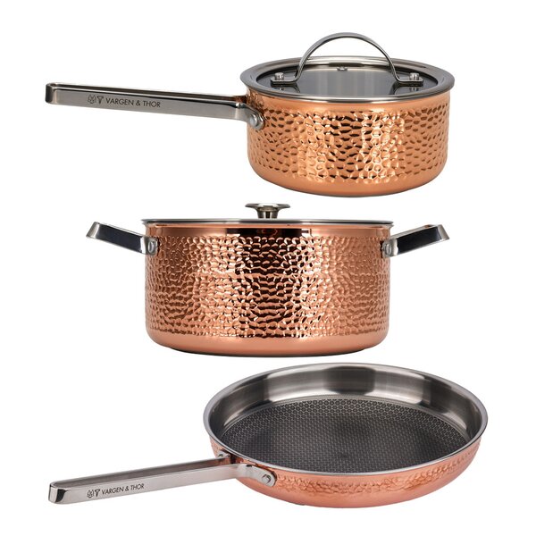 Vargen & Thor, Mjölner.2 grytset 3 delar koppar - Kitch'n