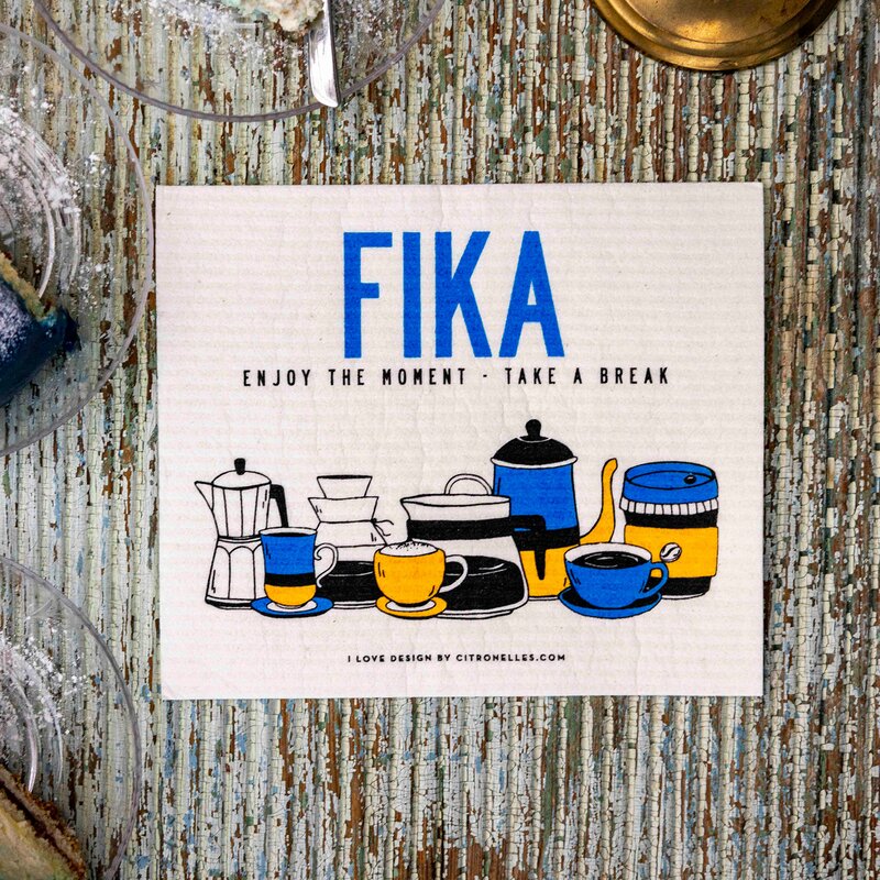 Citronelles, Fika Disktrasa 20x18 cm Retro Blå/Gul - Kitchnsverige.se