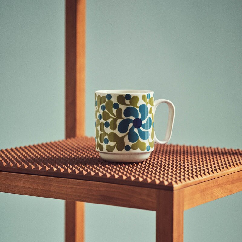 Design House Stockholm, Lisa Larson Birds 1967 No.7 mugg 35 cl grön/blå ...