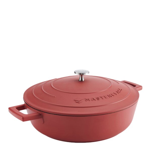 MasterClass, Cast Aluminium låg gryta 4 L röd - Kitch'n