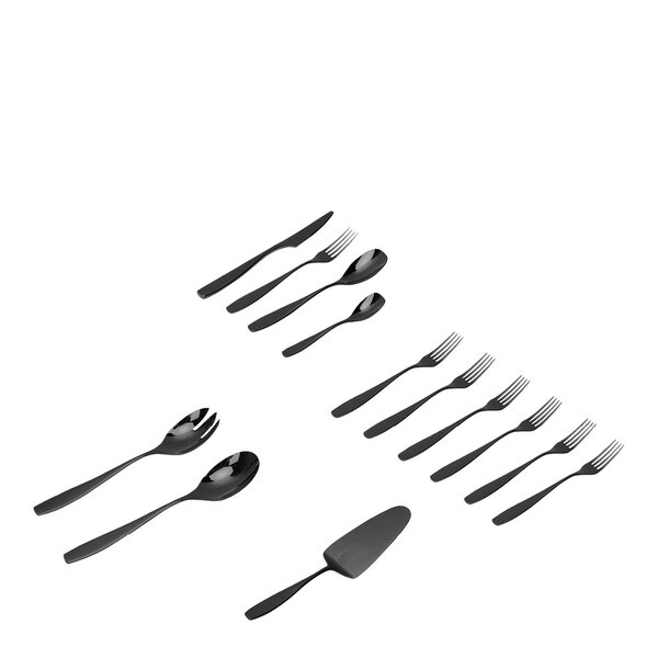 Modern House, Black Rose bestickset 33 delar svart - Kitch'n