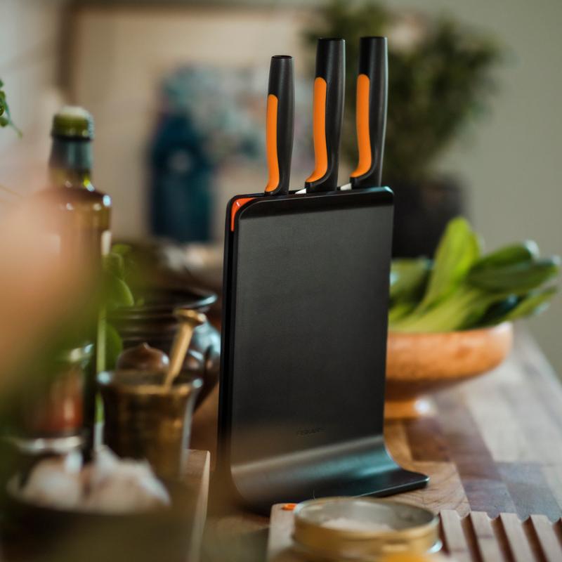 Fiskars, Functional Form Knivblock med 3 Knivar Svart - Kitch'n