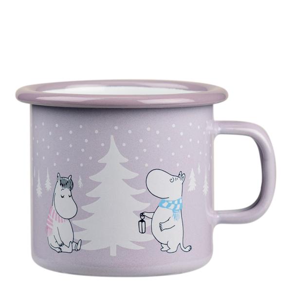 Muurla, Mumin Emaljmugg Snowfall 25 cl Lila - Kitch'n