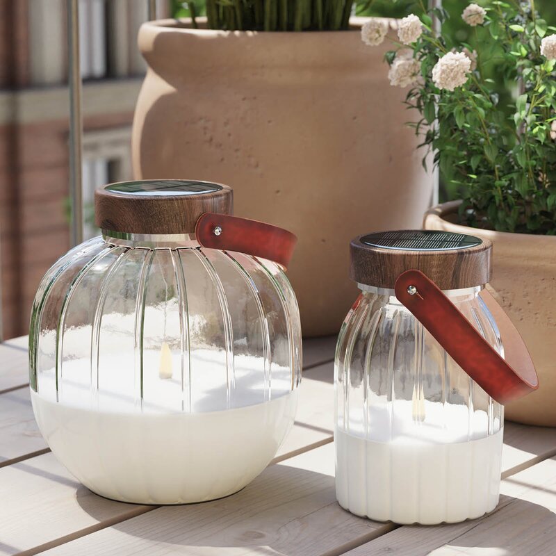 DeluxeHomeart, LED lykta i glas 20 x 20 cm solcellsdriven - Kitch'n
