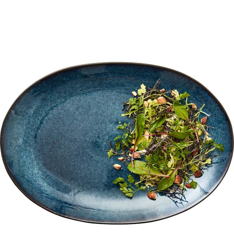 Bitz, Fat Oval 36x25 cm Svart/Mörkblå - Kitch'n