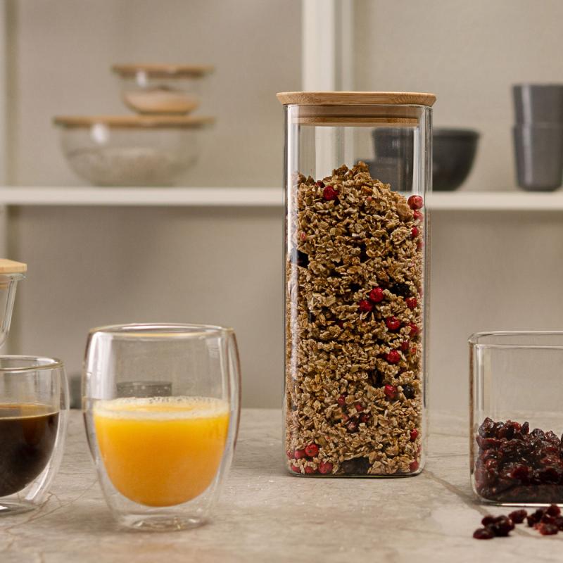 Modern House, Ikoo Förvaringskärl 1,9 L Klar/Trä - Kitch'n