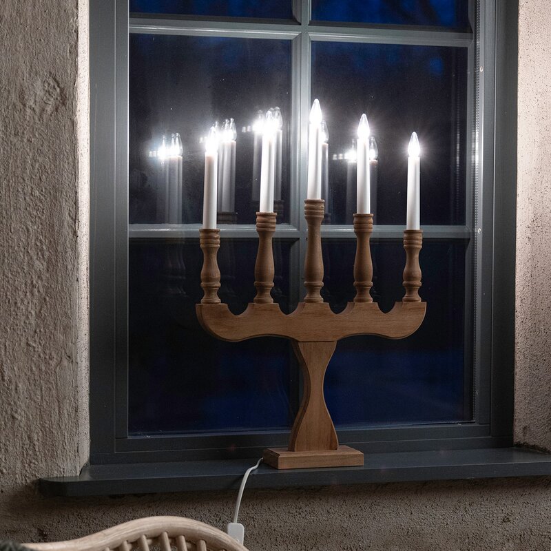 Markslöjd, Svaneholm adventsljusstake 5-armad betsad brun - Kitch'n