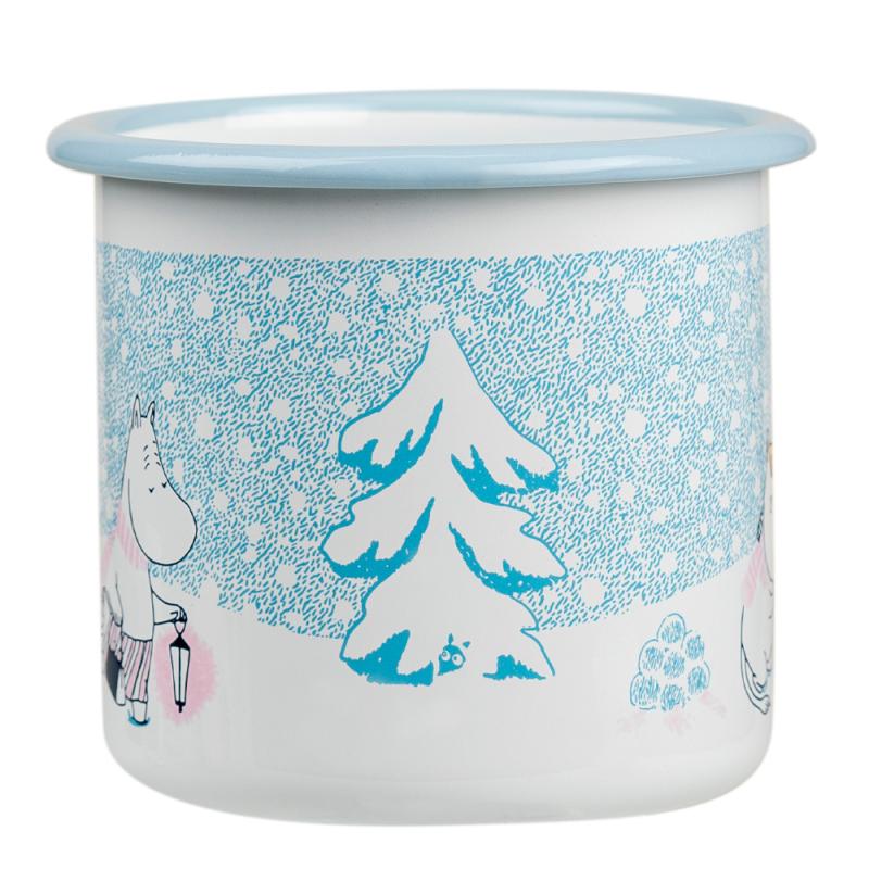 Muurla, Mumin Emaljmugg Let it Snow 37 cl Vit - Kitchnsverige.se